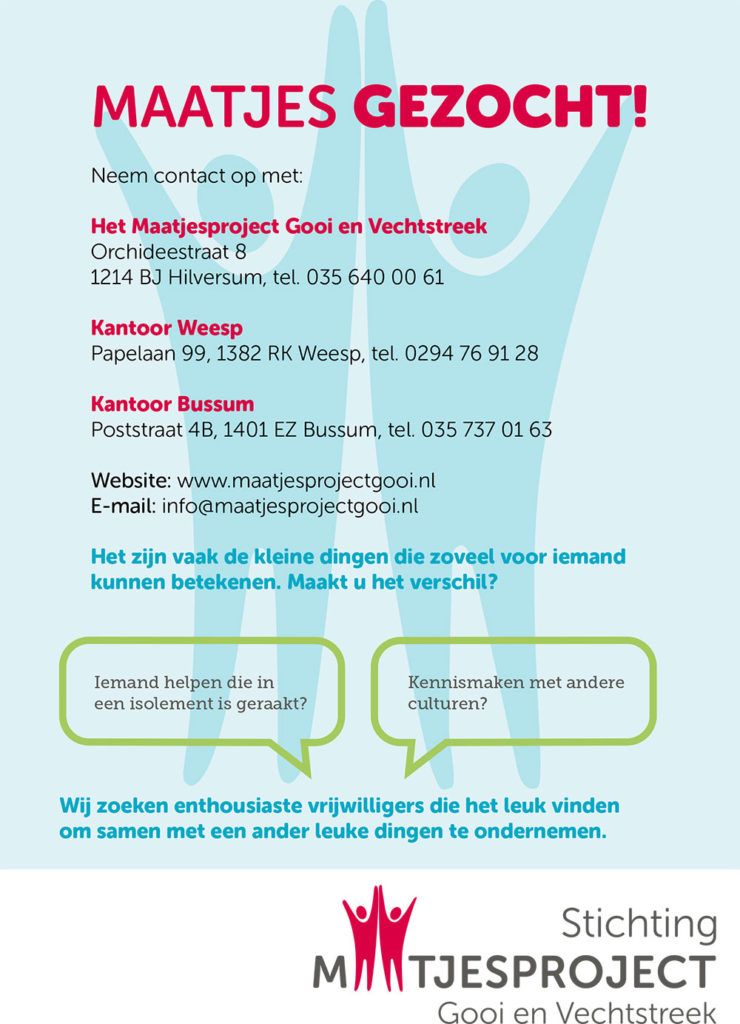 Vrijwilligers gezocht | Maatjesproject